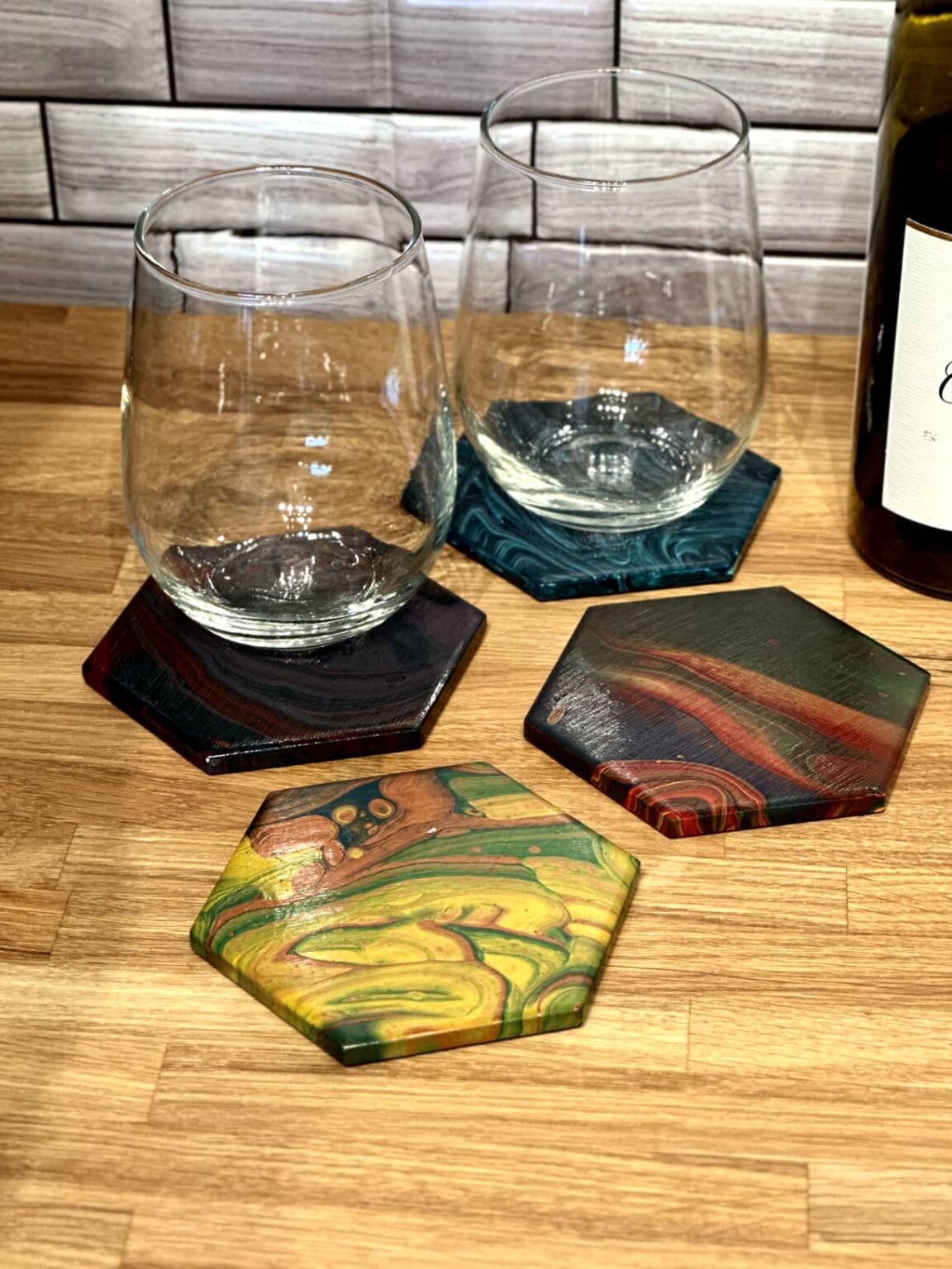 Acrylic Pour Coasters – $40 - Pinspiration